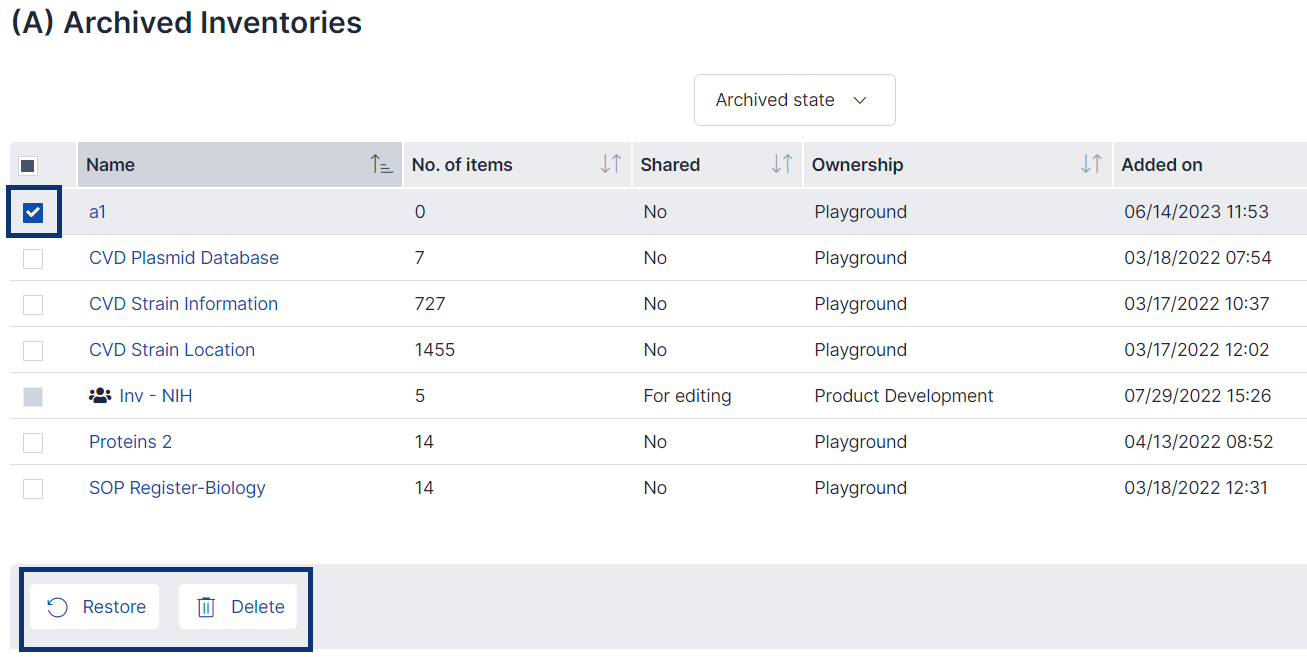 How to Archive and Delete Inventories and Items